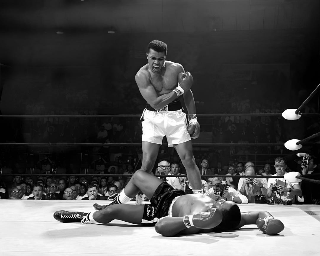 Muhammad Ali and Sonny Liston Boxing Print Legendary Fight High Quality ...