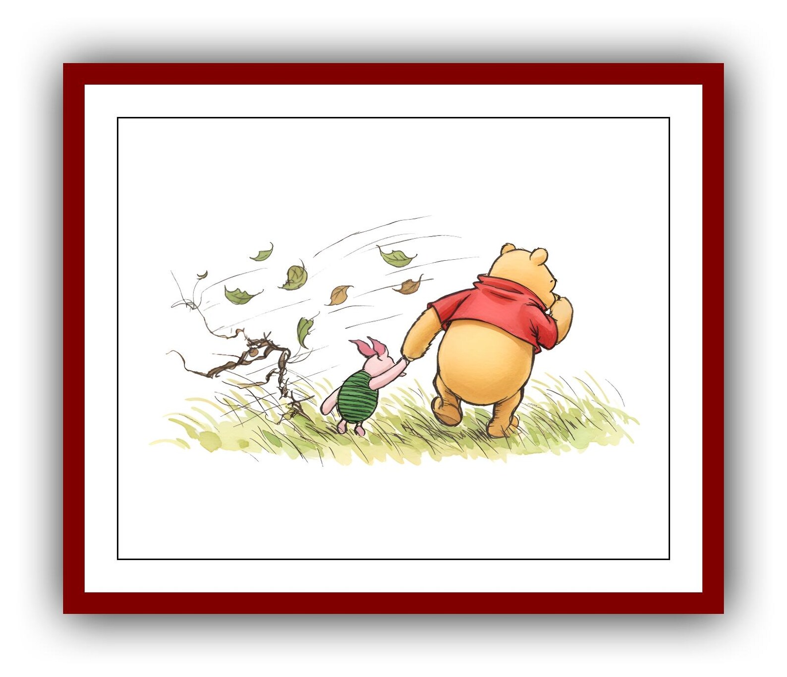 Winnie the Pooh Print Blustery Day Watercolor Poster Nursery Printable ...