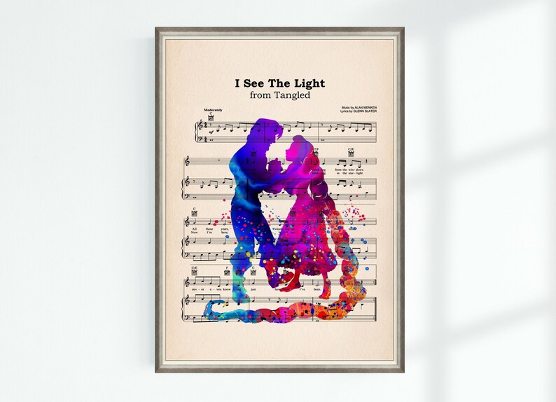 Rapunzel Poster I See the Light Music Sheet High School Musical Art ...