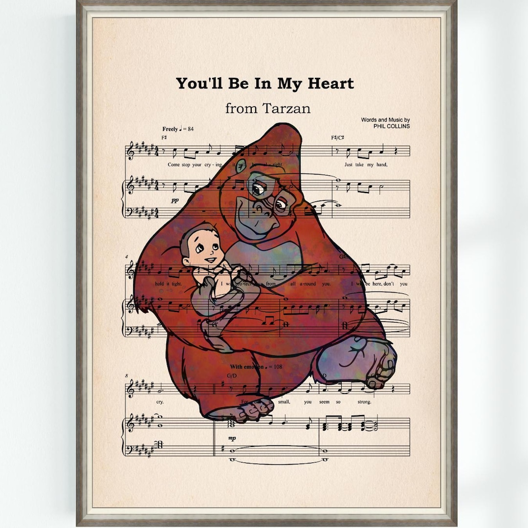 Baby Tarzan and Kala Poster You'll Be in My Heart Music Sheet Musical ...