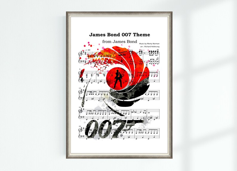 Bond Musical Poster Bond 007 Theme Music Sheet High School Musical Art ...