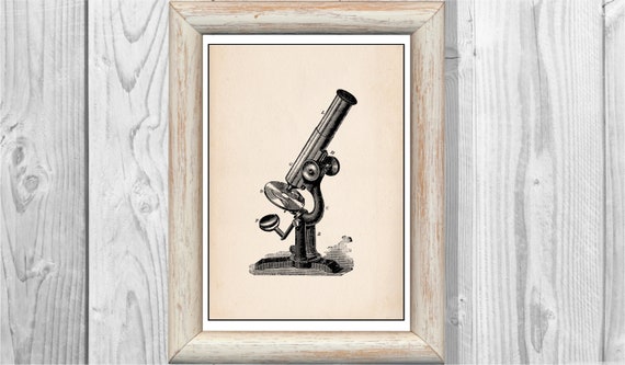 Microscope Microbiology Poster History Old Medicine Poster | Etsy