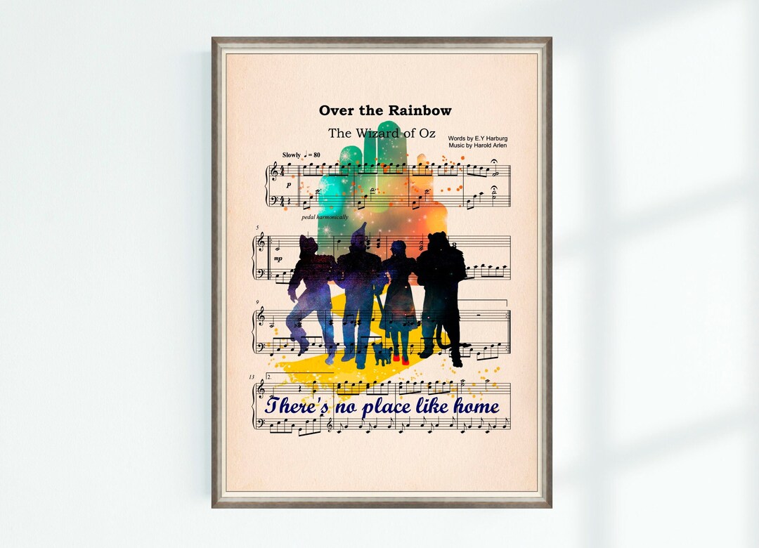 Wizard of Oz Quote Poster There's No Place Like Home Over the Rainbow ...