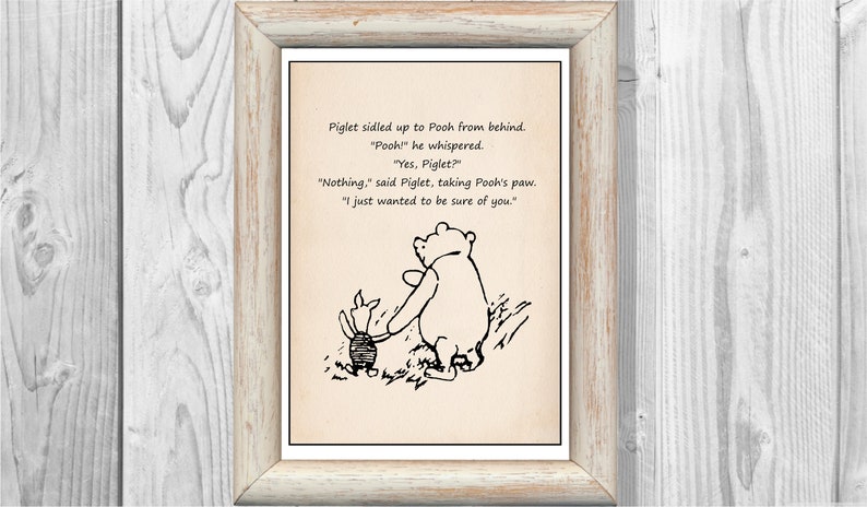 Piglet Sidled up to Pooh From Behind... I Just Wanted to Be | Etsy