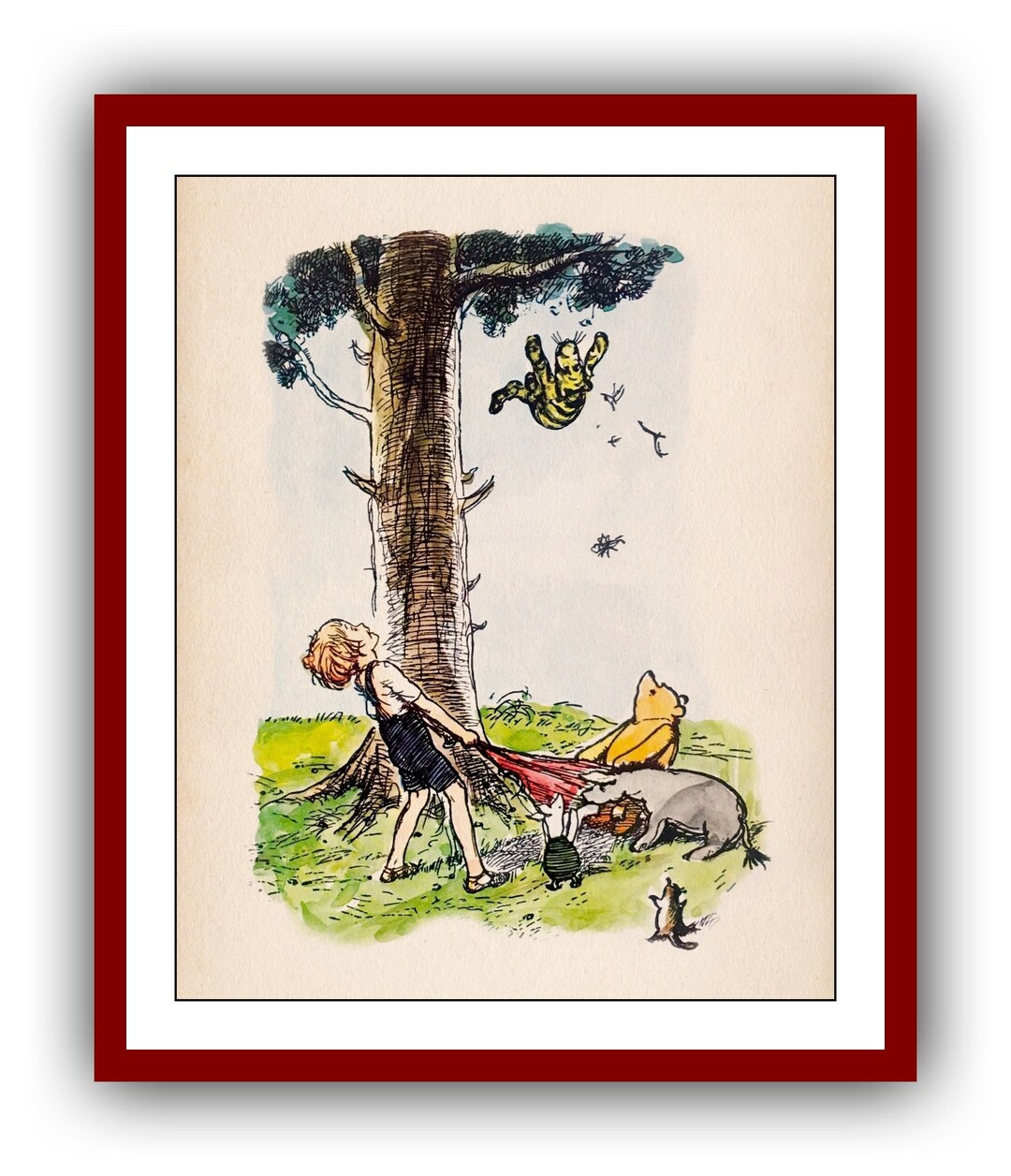 Christopher Robin and Friends Winnie the Pooh Poster Color Vintage ...