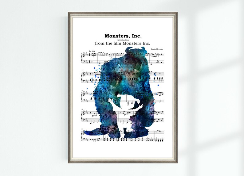 Monsters Musical Poster Sully and Boo Poster Monsters Intro Sheet Music ...