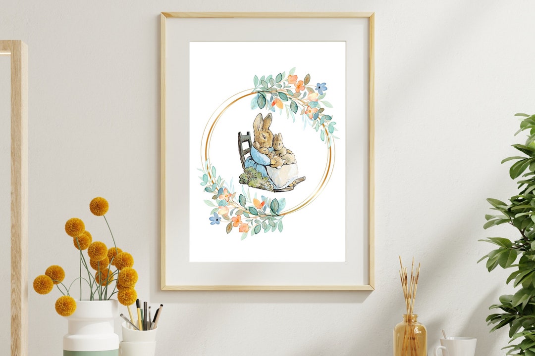 Peter Rabbit and Mom Print Beatrix Potter Poster Nursery Instant ...