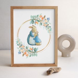 Peter Rabbit and Mom Beatrix Potter Character Illustration Poster Home ...