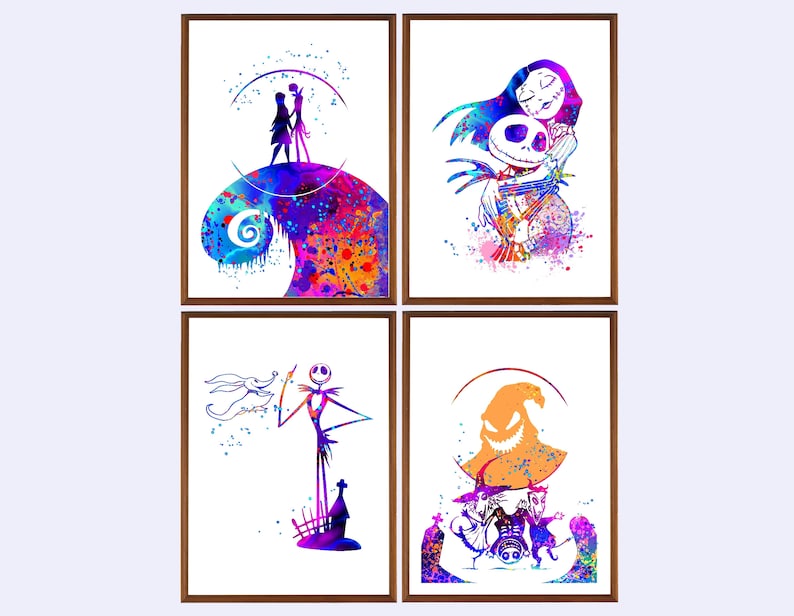 Jack and Sally Poster Nightmare Before Christmas Poster Set of - Etsy