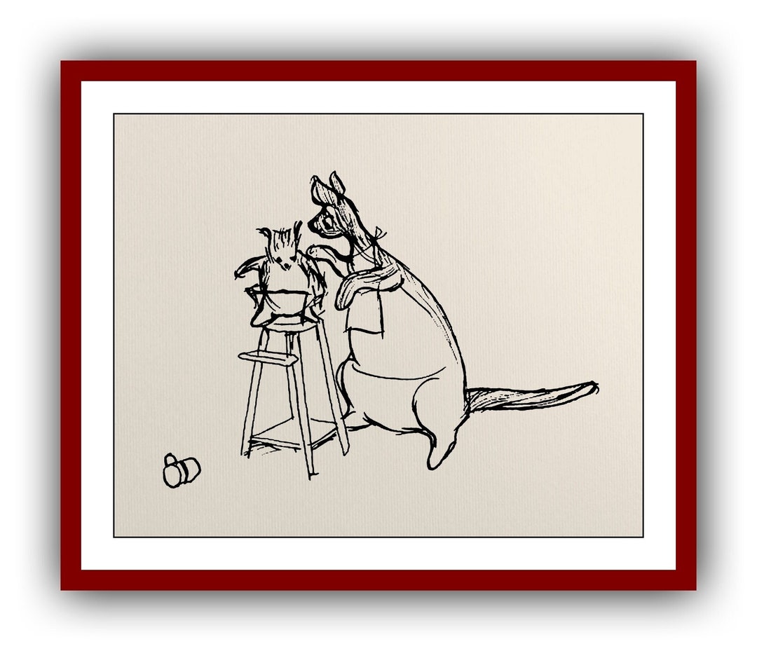 Winnie the Pooh Kanga and Roo Print Vintage Poster Wall Decor Print 46 ...