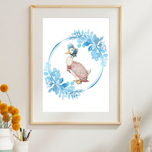 Jemima Puddle Duck Kids Decor Beatrix Potter Character Illustration ...