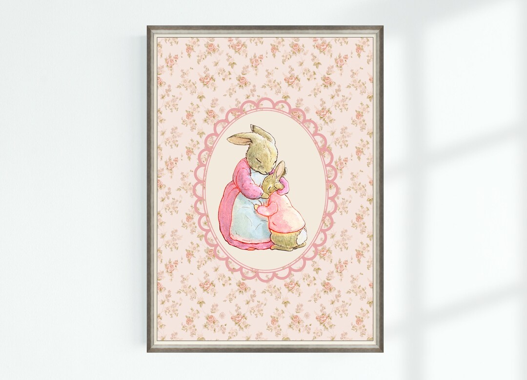 Peter Rabbit and Mom Kids Decor Baby Shower Beatrix Potter Character ...