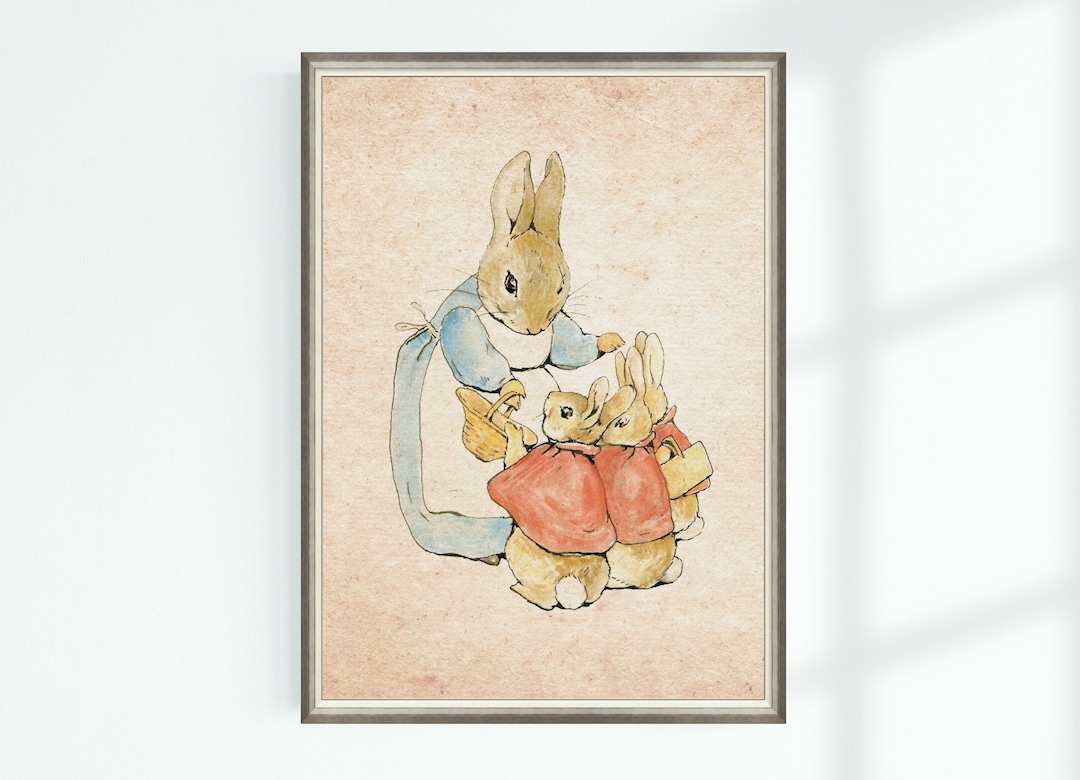 Mom Peter Rabbit Beatrix Potter Character Illustration Poster Home ...