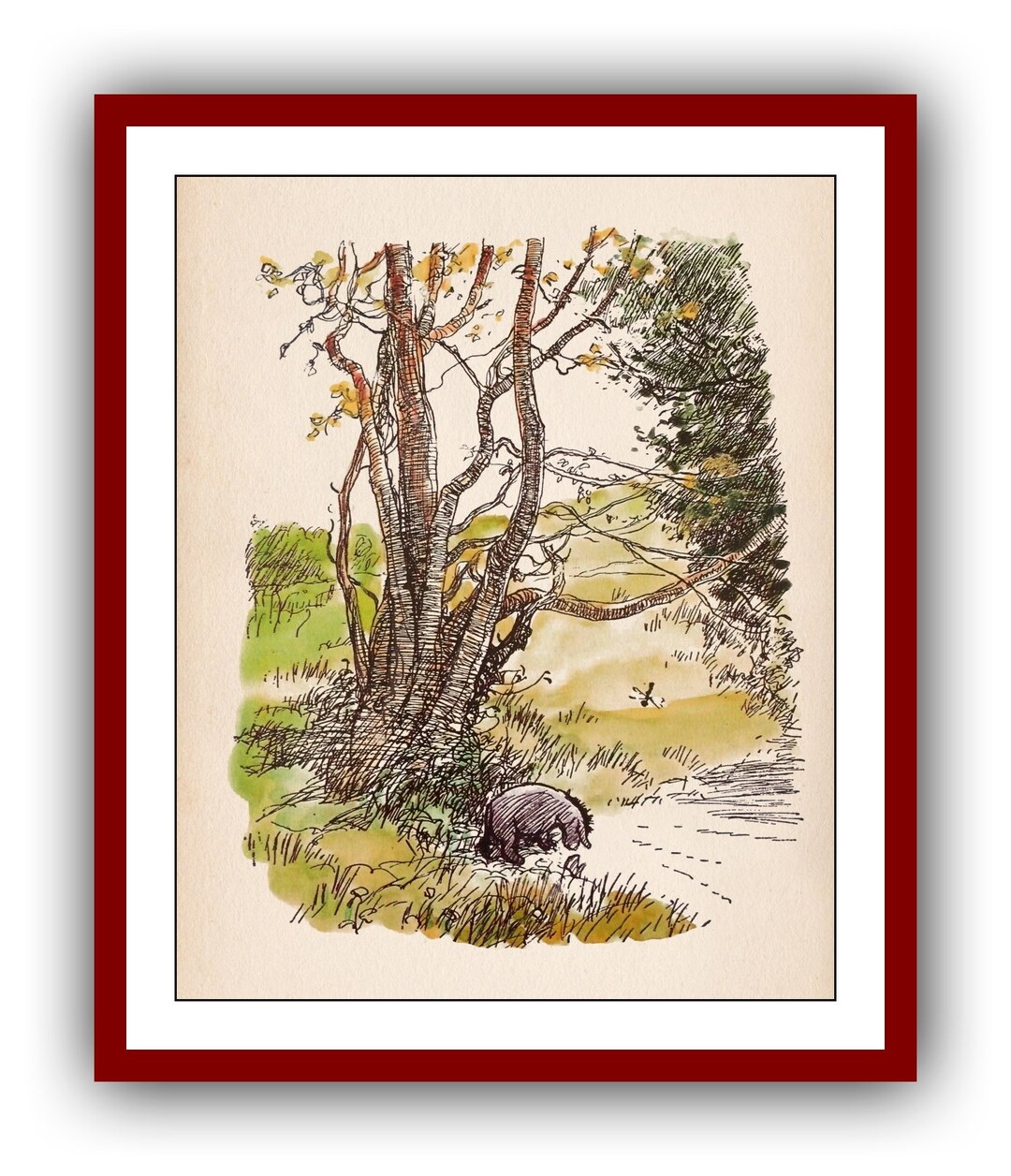 Bisonho Winnie the Pooh pôster colorido vintage clássico pôster ...