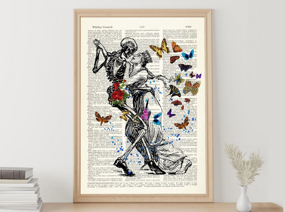 Death Tango Dancing Skeletons Dark Victorian Romance Art Poster Vintage ...