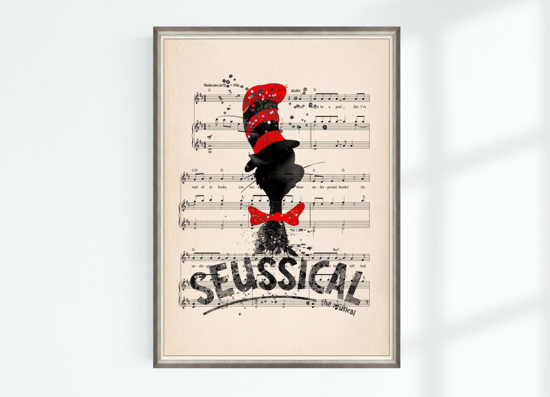 Seussical Poster Watercolor Print Music Sheet High School Musical Art ...