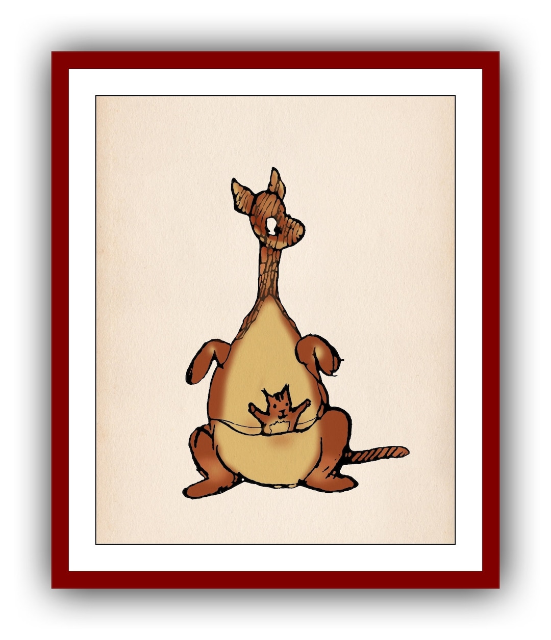 Kanga and Roo Poster Winnie the Pooh Poster Color Vintage Classic ...