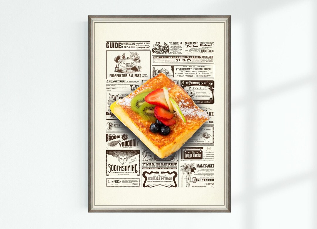 French Toast With Fruits Poster Kitchen Wall Art Print Food Decor ...