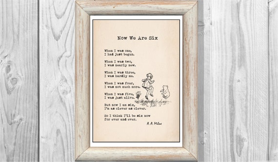 Now We Are Six A. A. Milne Poems When I was one.... Winnie | Etsy