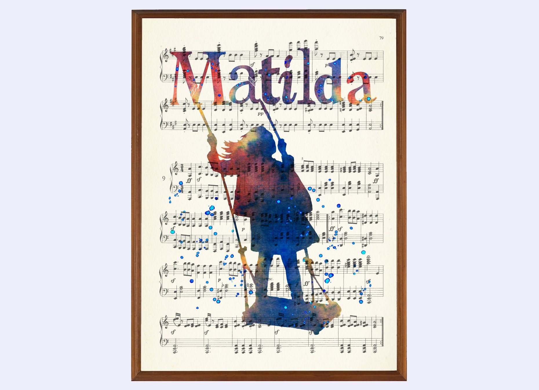 Matilda Poster Watercolor High School Musical Sheet Art Wall Decor Book ...