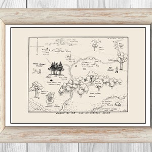 100 Acre Wood Map Poster Winnie the Pooh Hundred Acre Wood Map...winnie ...