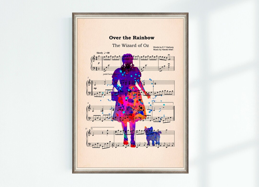 Wizard of Oz Musical Poster Dorothy and Toto Print Over the Rainbow ...
