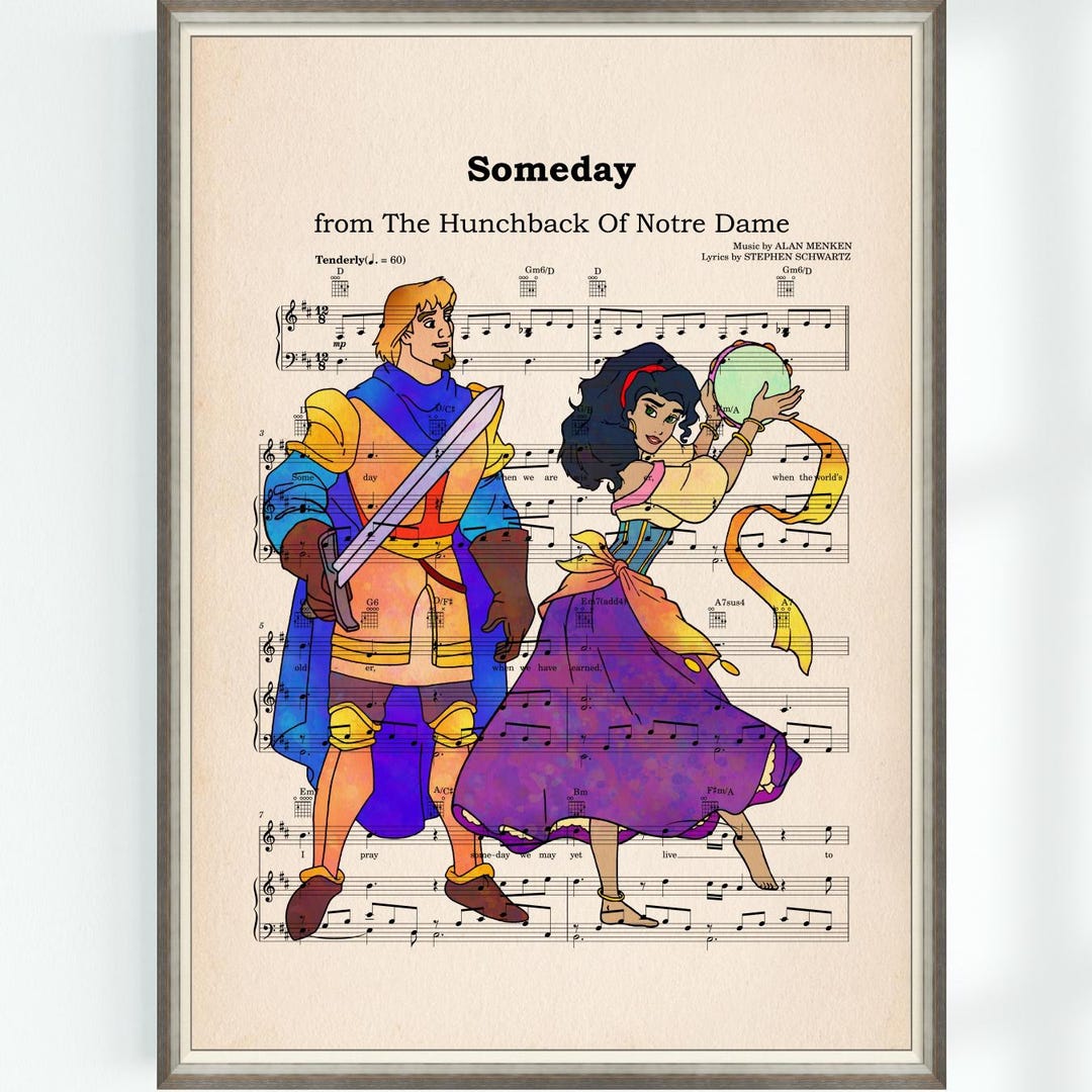 The Hunchback of Notre Dame Poster Esmeralda Someday Sheet High School ...