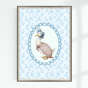 Jemima Puddle Duck Kids Decor Beatrix Potter Character Illustration ...