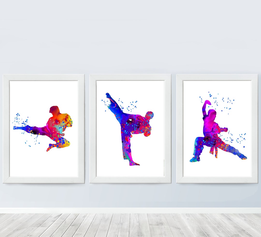 Martial Arts Karate Wushu Kung Fu Set of 3 Wall Art Poster Kids Sport ...