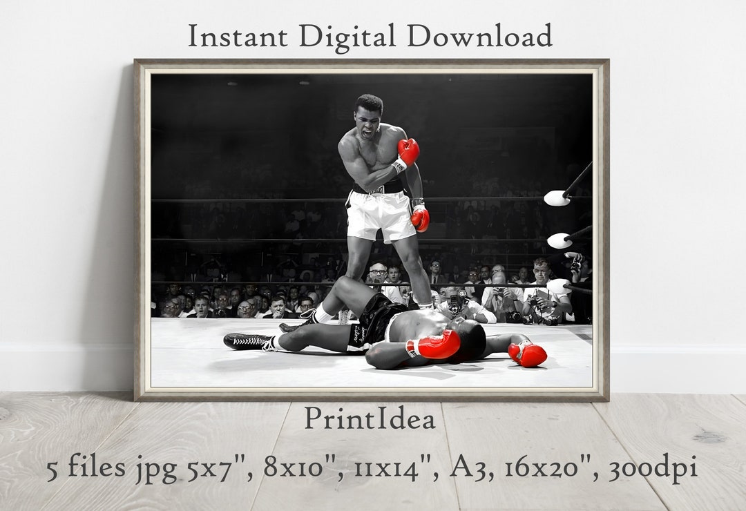Muhammad Ali and Sonny Liston Boxing Print Legendary Fight High Quality ...