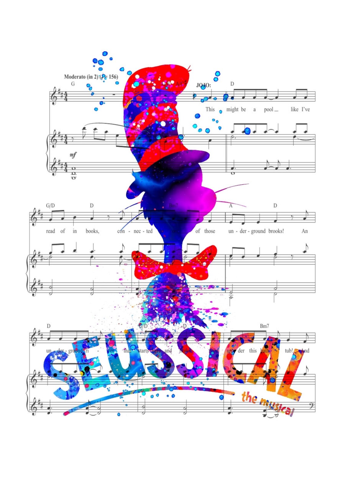Seussical Musical Original Poster High School Art Print Nursery Instant ...