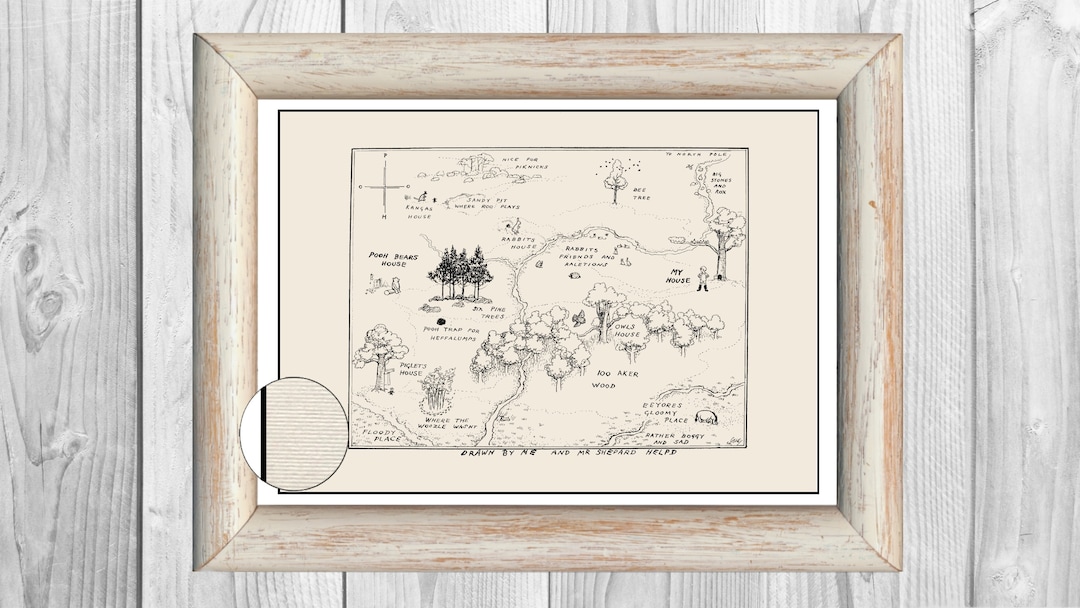 100 Acre Wood Map Poster Winnie the Pooh Hundred Acre Wood Map...winnie ...