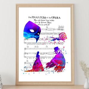 Phantom of the Opera Musical Poster Music Sheet High School Musical Art ...