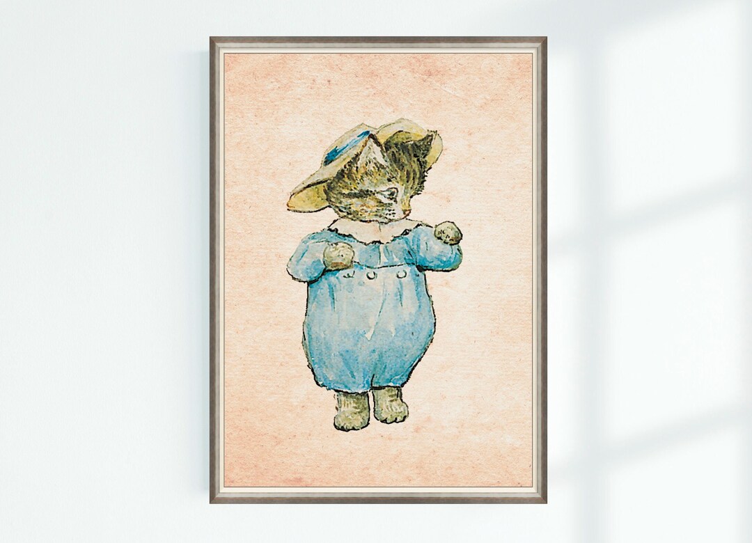 Tom Kitten Peter Rabbit Beatrix Potter Character Illustration Poster ...