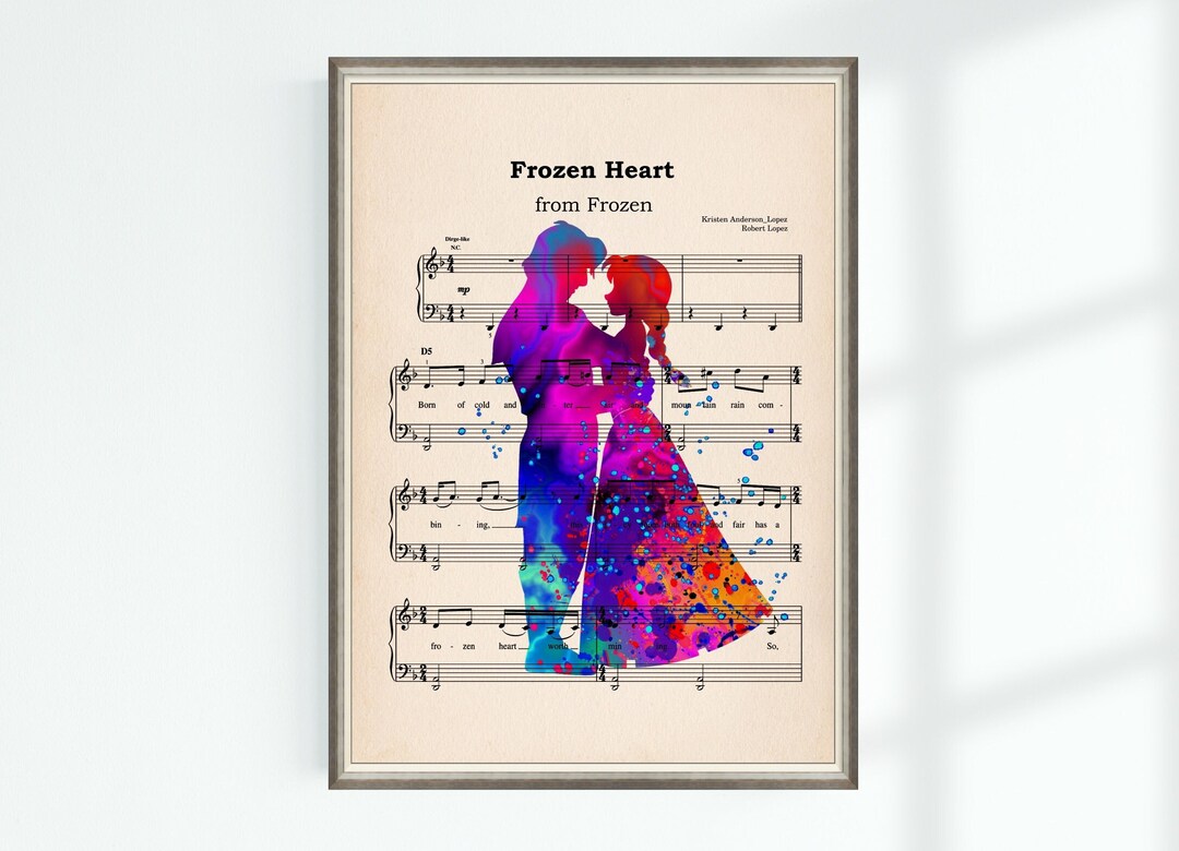 Frozen Musical Poster Elsa and Kristoff Frozen Heart Music Sheet High ...