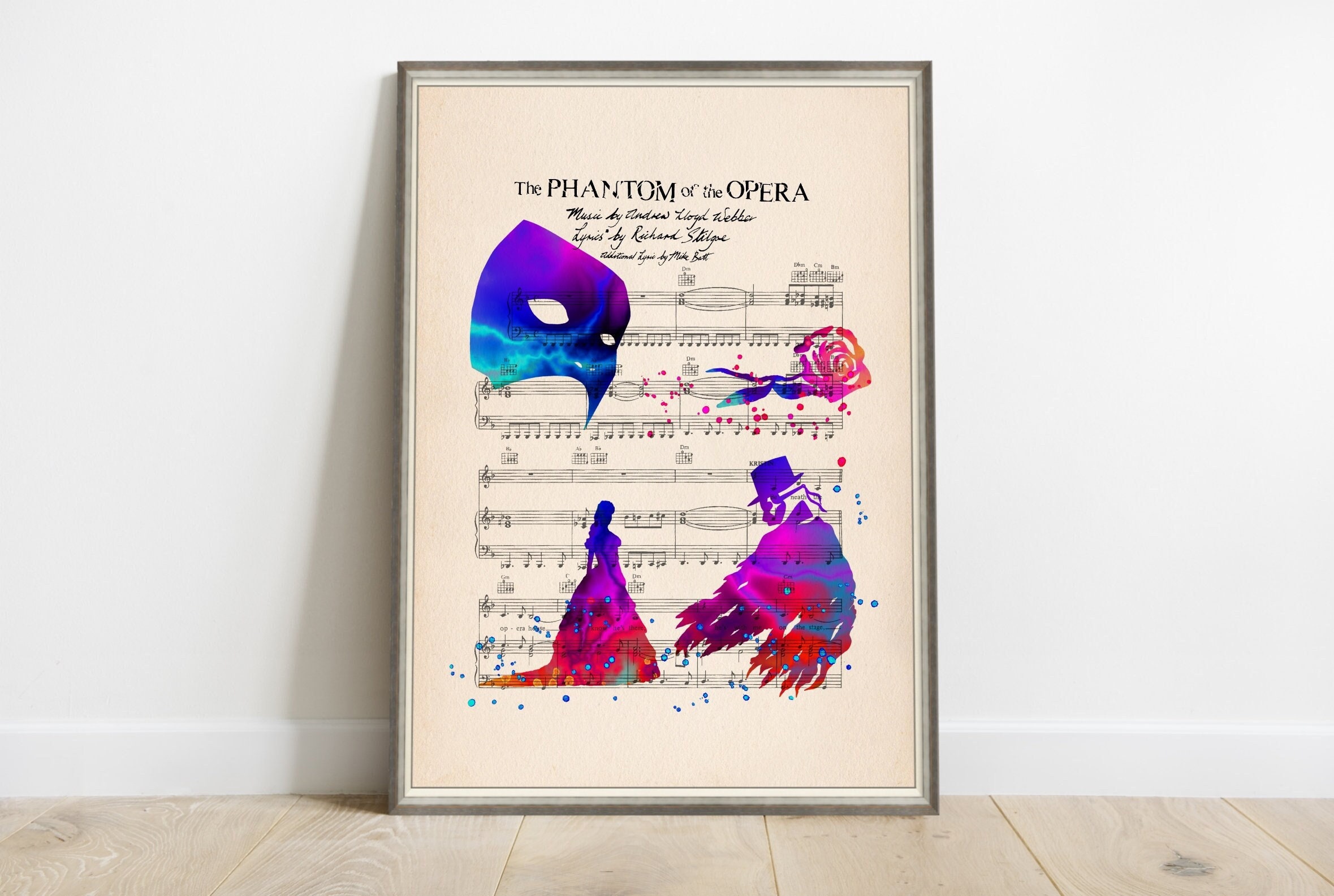 Phantom of the Opera Musical Poster Music Sheet High School Musical Art ...