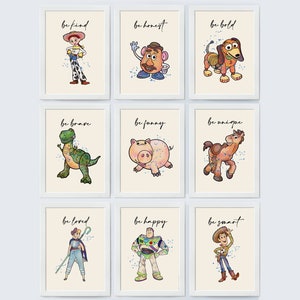 Toy Story Set of 9 Color Poster Be Brave Be Smart Be Kind..... Woody ...