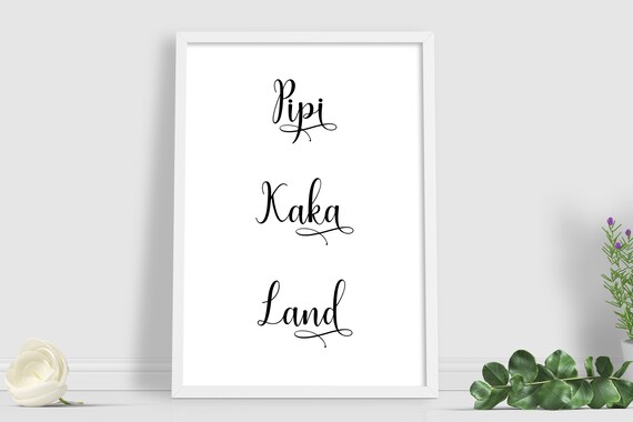 Pipi Kaka Land Text Wanddeko Kunstdruck | Etsy