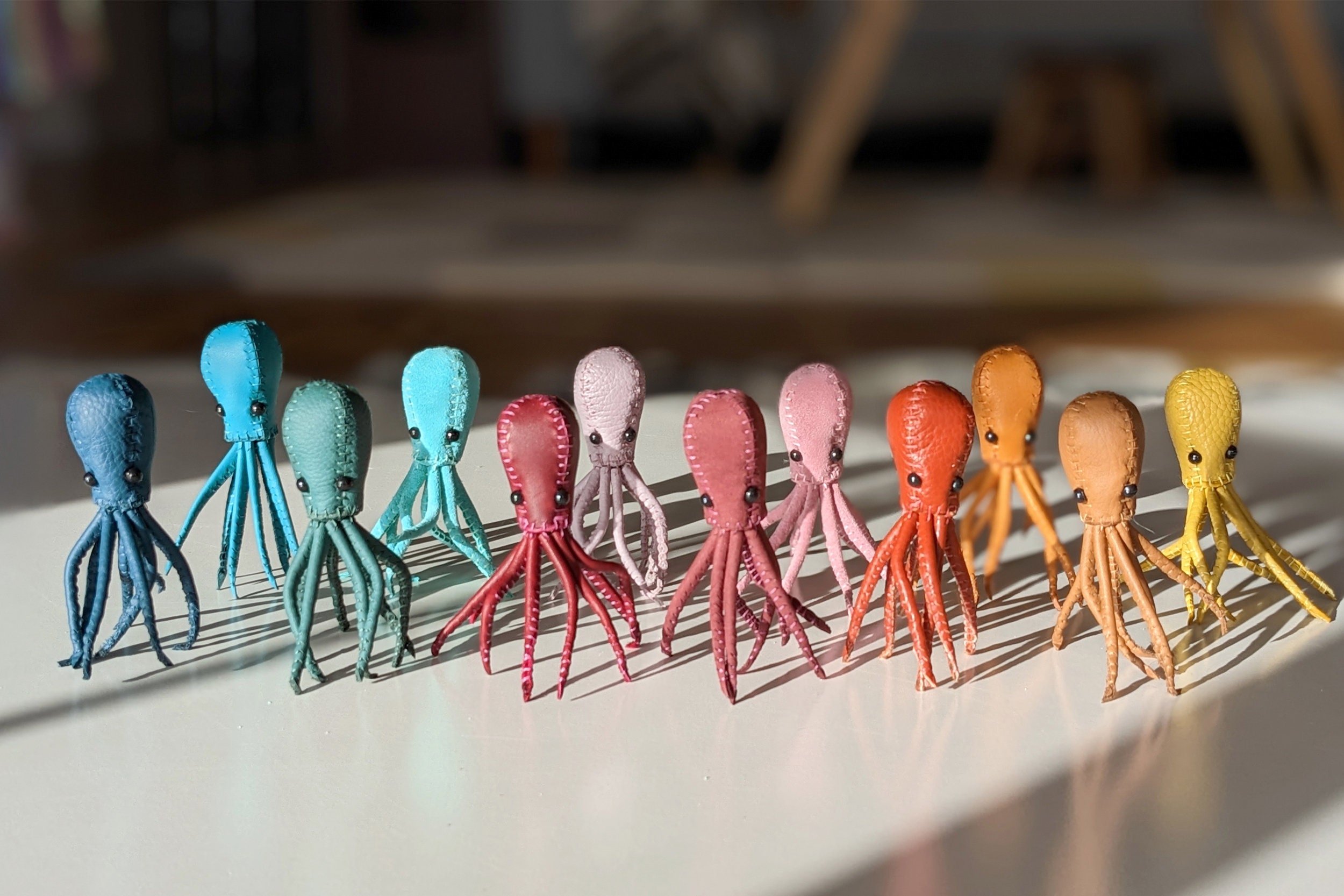 Handmade Leather Octopus, Genuine Leather, Home Decoration, Stuffed ...