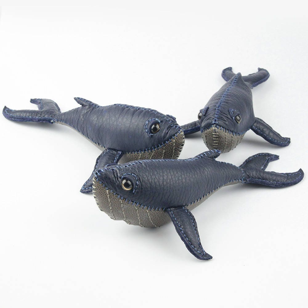 Leather Handmade Blue Whale Art, Leather Craft Whale Figurine, Home ...