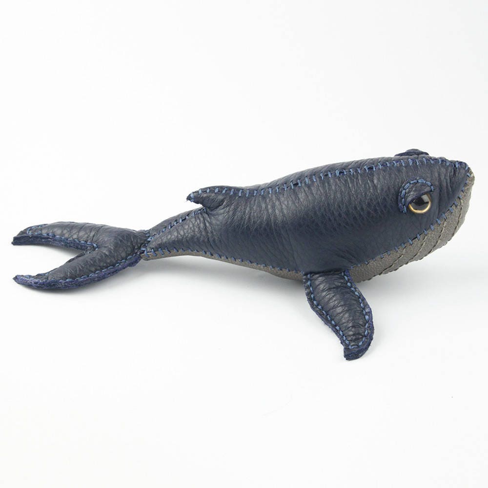 Leather Handmade Blue Whale Art, Leather Craft Whale Figurine, Home ...