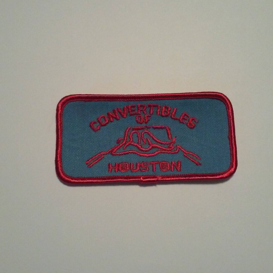 Covertibles of Houston Car Club Red Sports Car Old School Patch ...