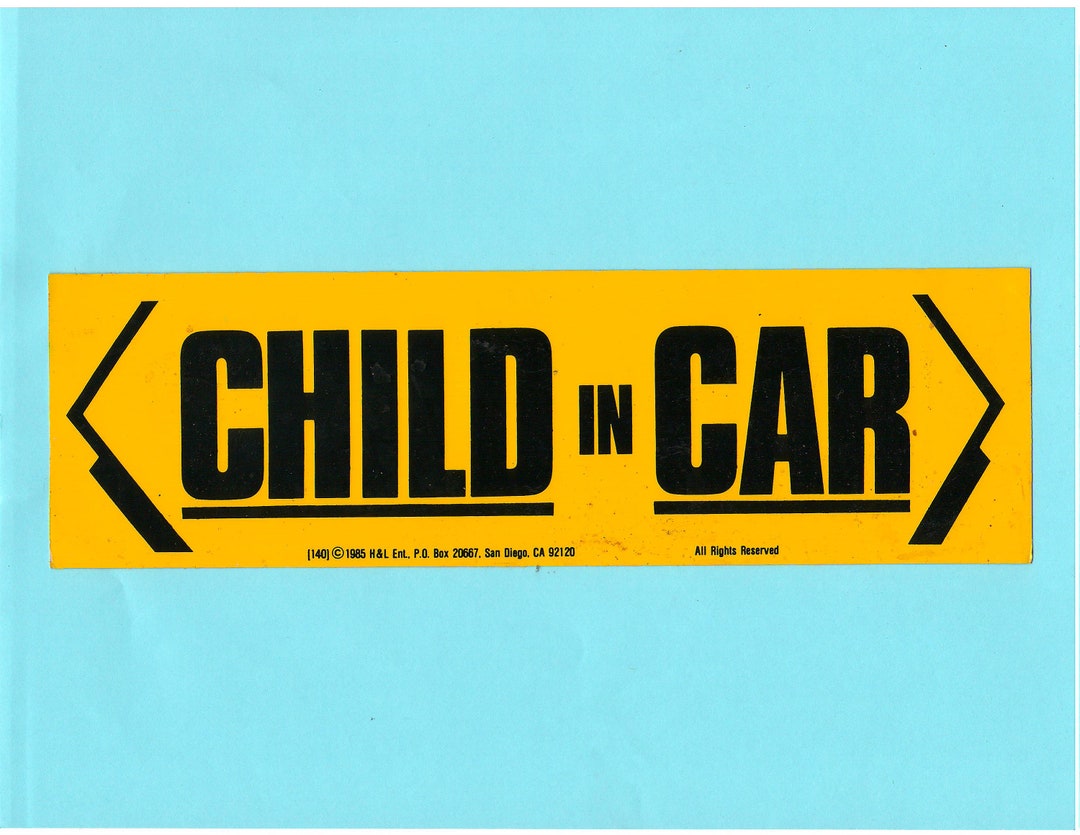 Child in Car Bumper Sticker Decal Adult Humor Retro - Etsy