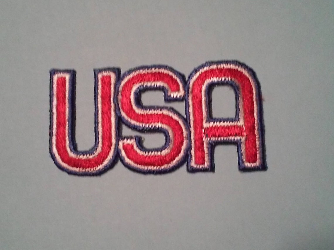 USA Letters Cutout United States of America Red Blue White Old School ...