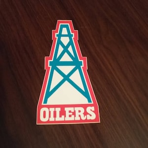 Oilers Derek Houston Oilers NFL Sticker - Retro 1980's Vintage - Etsy