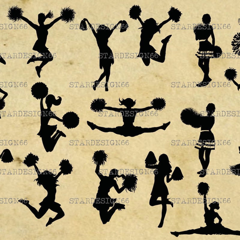 Cheerleader Silhouette Svg - Etsy