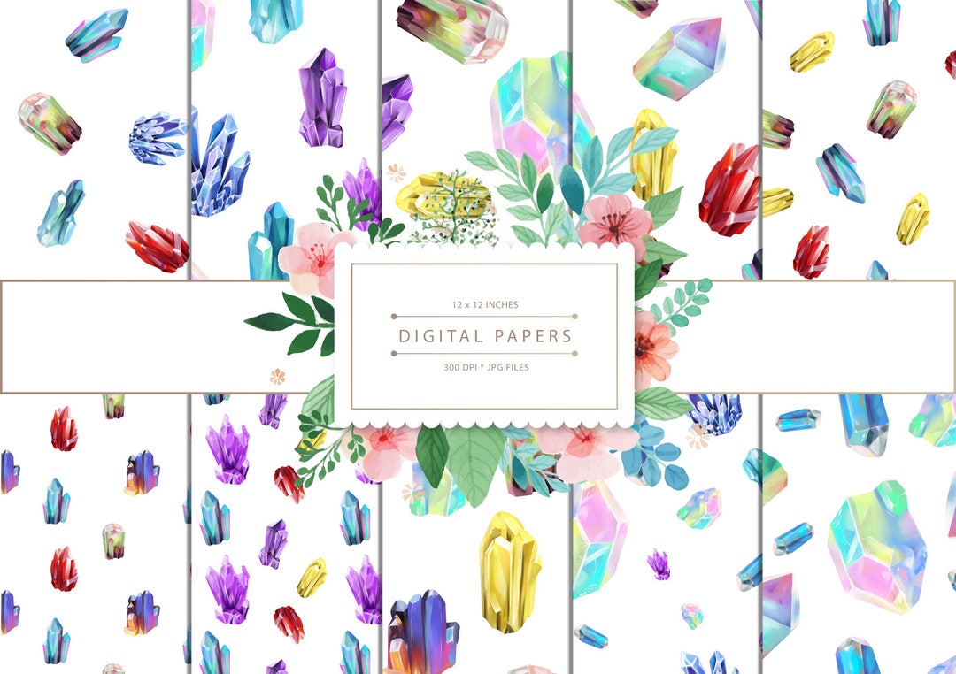 DIGITAL PAPERS Crystal Seamless Pattern | Graphic Resources Printable ...