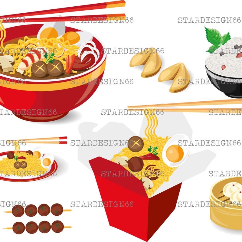 Chinese Food Clipart - Etsy