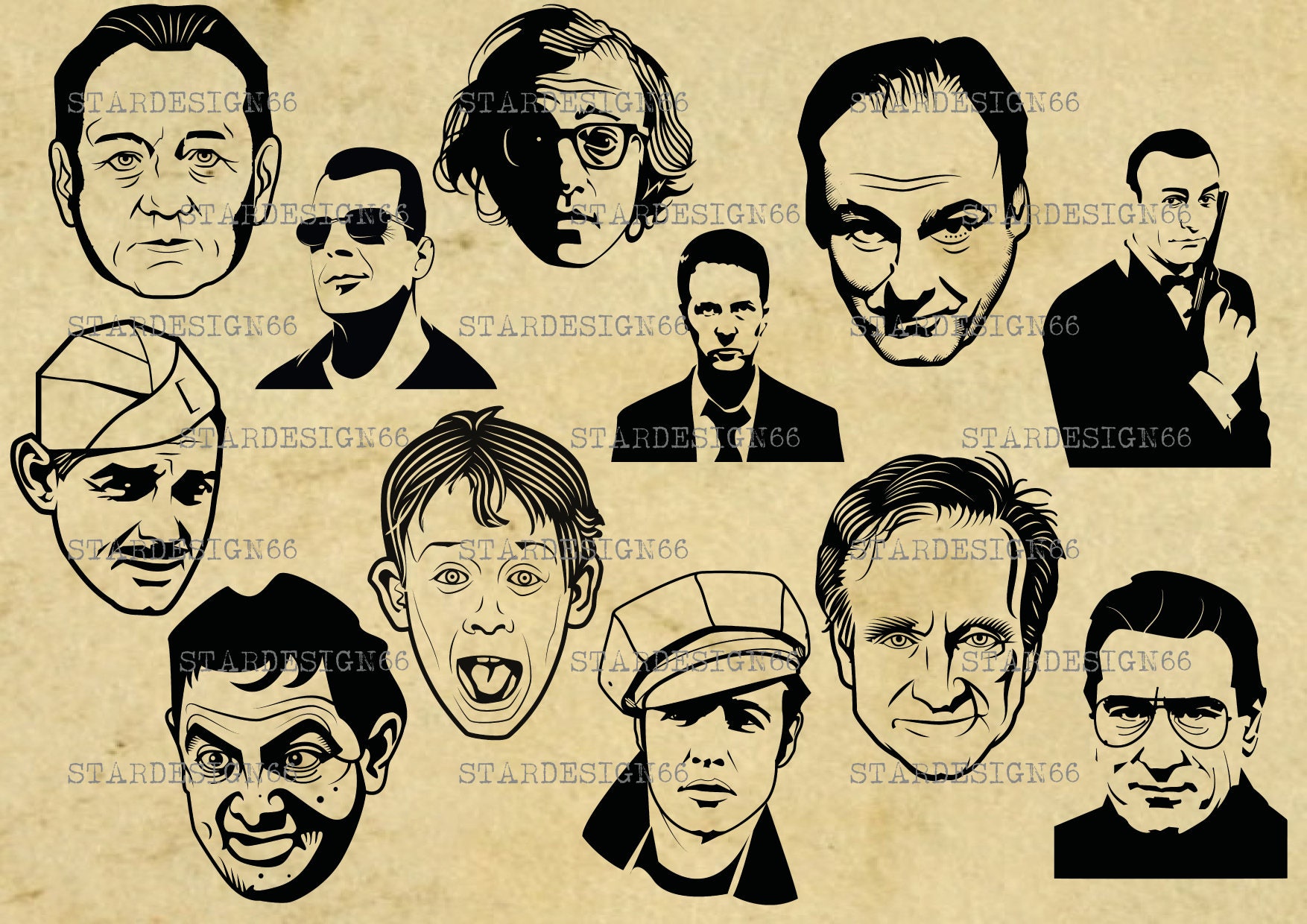 Famous People Faces Clip Art