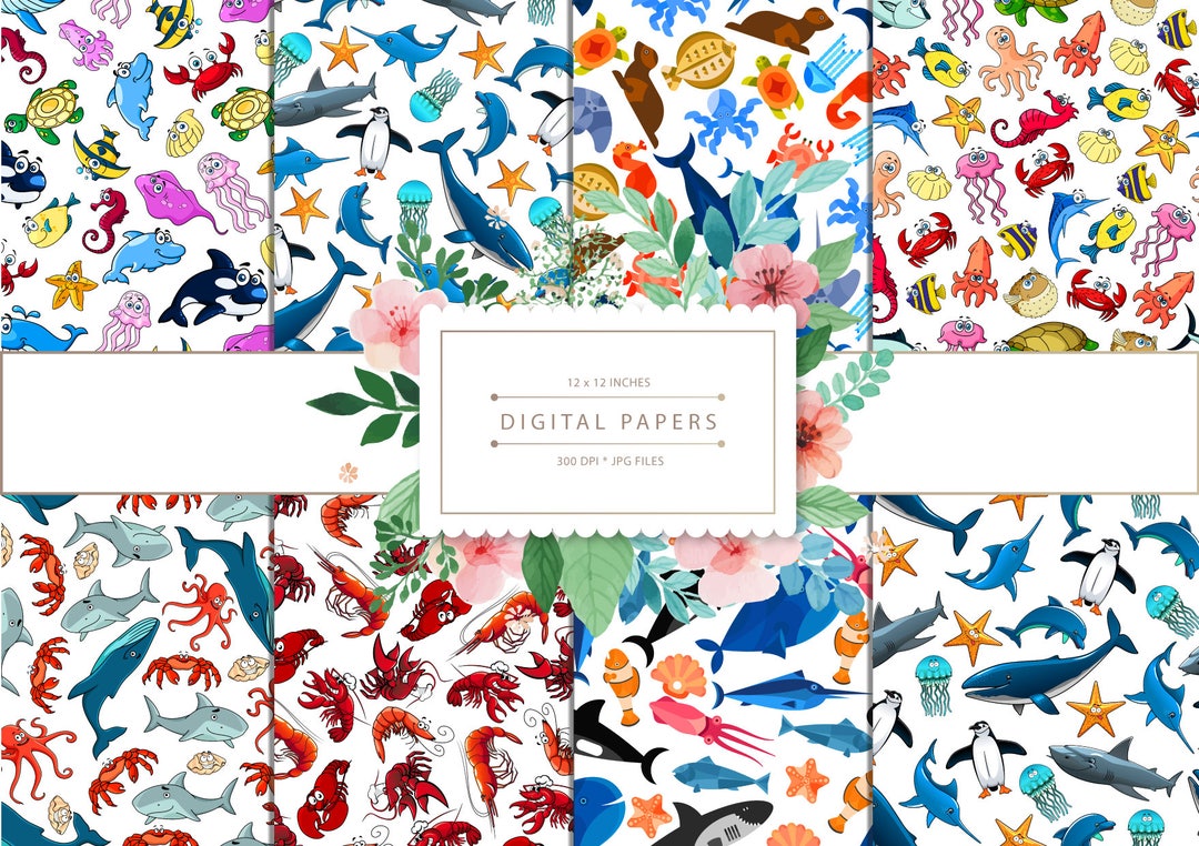 DIGITAL PAPERS Sealife | Graphic Resources Printable, Scrapbook Papers ...